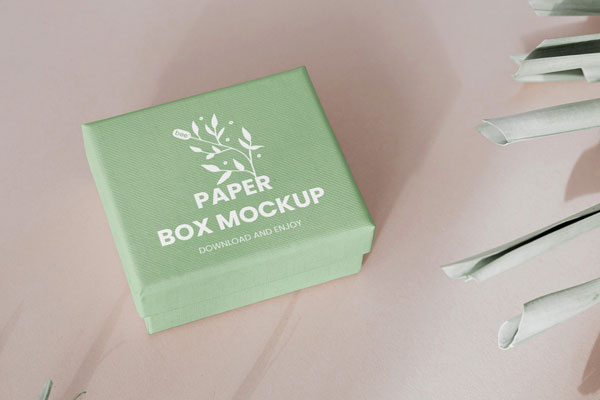 Perspective View of Small Gift Box Mockup Free Download | Resource Boy