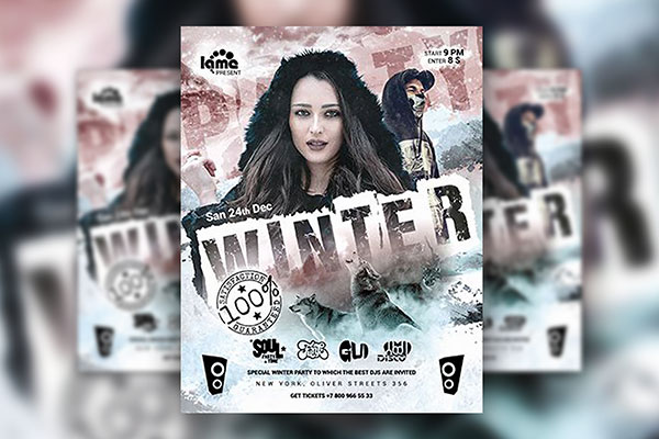 Savage Cool Winter Party Flyer Template Free Download | Resource Boy