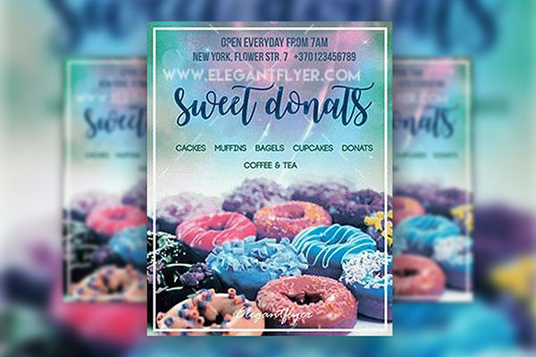 Gradient Sweet Donates Flyer / Facebook Cover Template Free Download ...