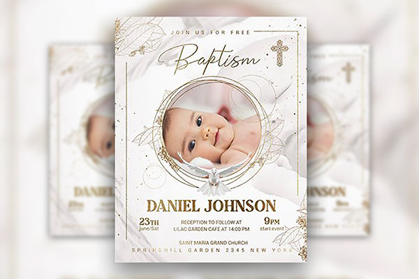 Baptism Invitation Photoshop Template