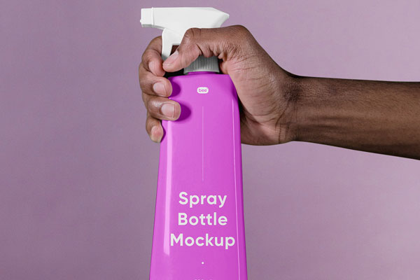 Front Shot of Detergent Spray Bottle Mockup Free Download | Resource Boy