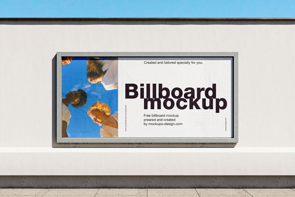 2 Simple Billboard Mockups in Front and Perspective Sights Free ...