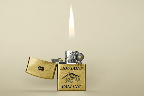 Front Showcase of Classic Metal Lighter Mockup Free Download | Resource Boy