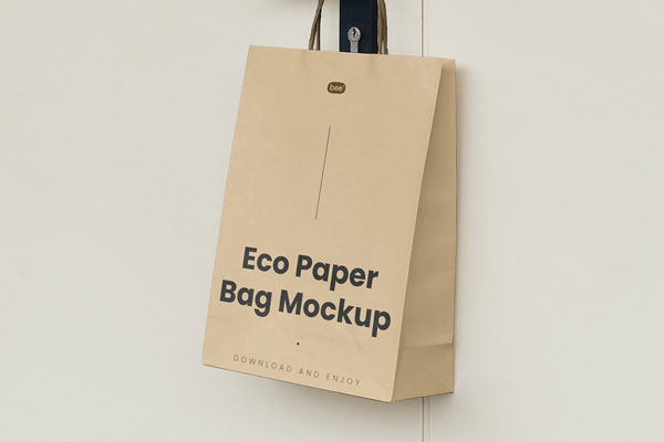 Paper Bag in Perspective Mockup Free Download | Resource Boy