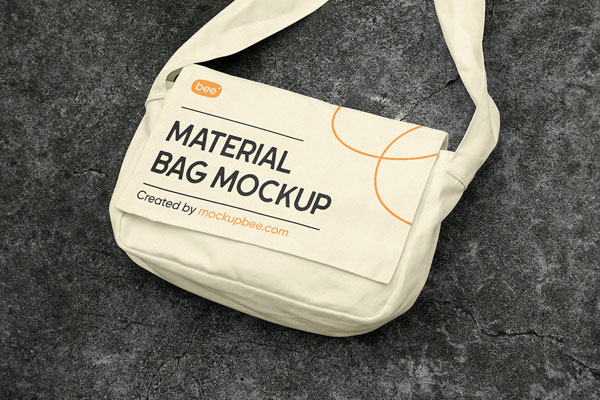 Perspective Show of Lying Material Bag Mockup Free Download | Resource Boy