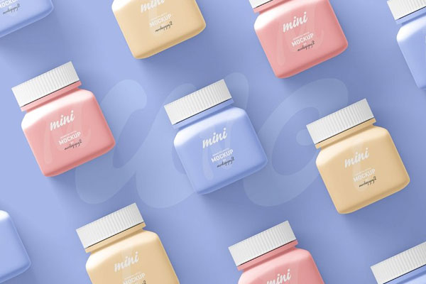 3 Showcases of Small Square Pill Bottle Mockup Free Download | Resource Boy