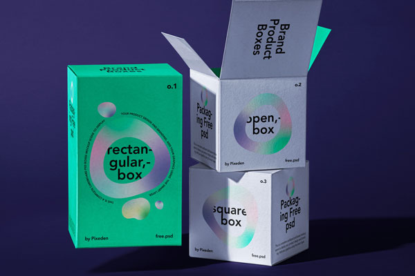 Packaging Branding Boxes Mockup in Facing View Free Download | Resource Boy