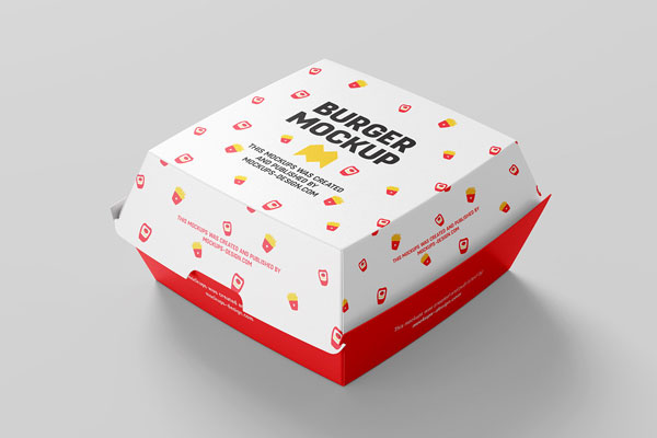 4 Mockups of Burger Boxes in Varied Positions Free Download | Resource Boy