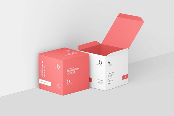 4 Showcases of Realistic Square Box Mockup Free Download | Resource Boy