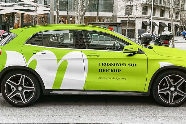 Side Sight of Crossover SUV Mockup Free Download | Resource Boy
