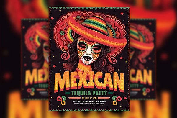 Colorful Mexican Party Flyer / Instagram Post Template Free Download ...