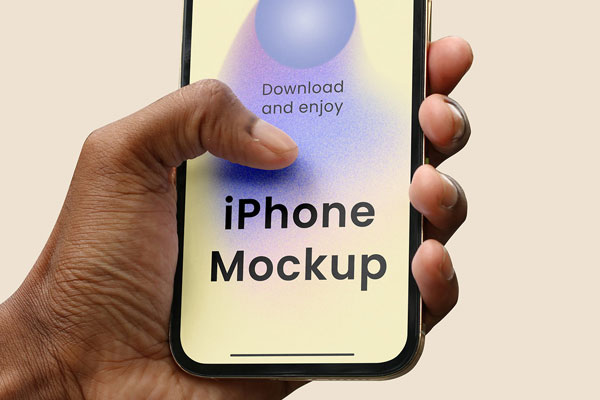 Hand Holding iPhone 16 Pro Mockup Free Download | Resource Boy