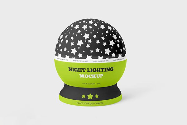 Front View of Night Lighting Projection Lamp Mockup Free Download ...