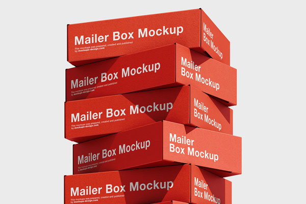 Stack of Cardboard Boxes Mockup in 6 Sights Free Download | Resource Boy