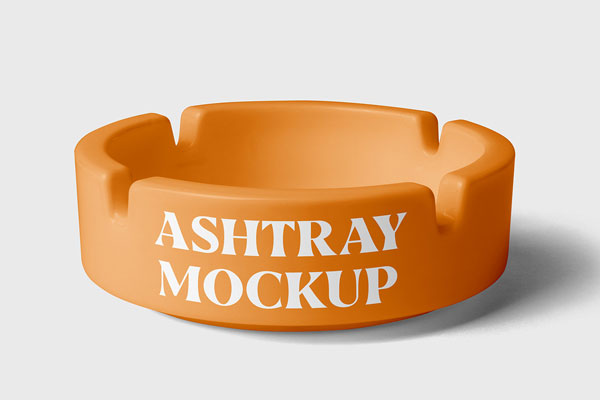 Close-up Shot of Ashtray Mockup in Front View Free Download | Resource Boy