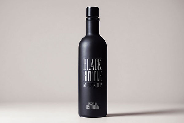Matte Black Bottle Mockup Free Download | Resource Boy