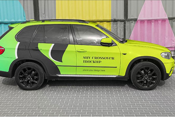 SUV Crossover Car Mockup in Side Sight Free Download | Resource Boy