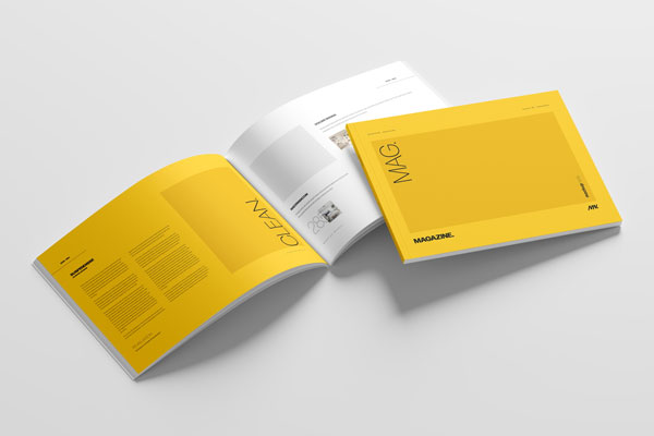 Perspective View of 2 US Letter Magazines Mockup Free Download ...