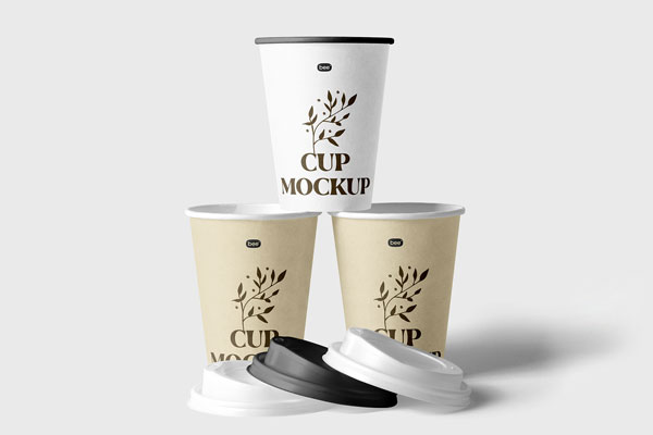 Stacked Paper Cups Mockup in Front View Free Download | Resource Boy