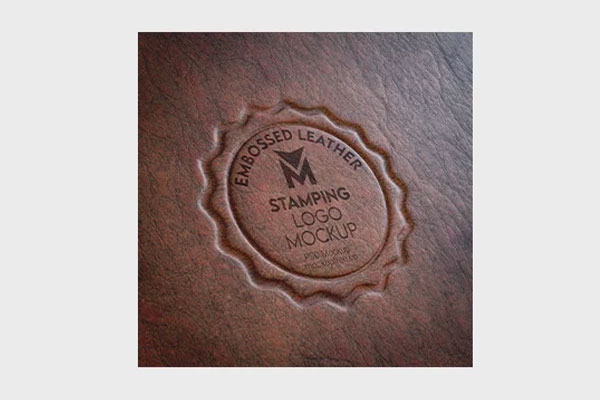 Embossed Leather Logo Leather Emboss Logo Mockup, Product Mockups Ft.