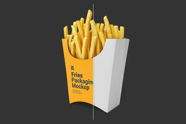 3 Sights of French Fries Packaging Mockup Free Download | Resource Boy