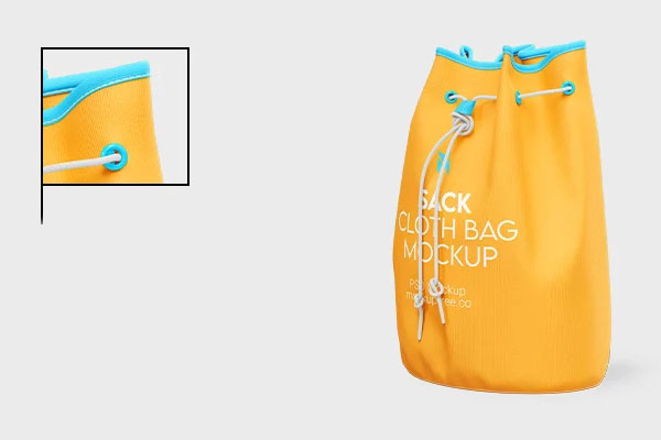 3 Sights of Sack Cloth Bag Mockup Free Download | Resource Boy