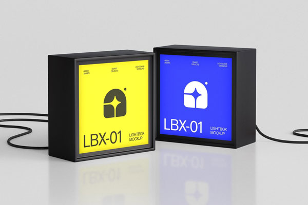 Square Lightbox Signages Mockup Free Download | Resource Boy