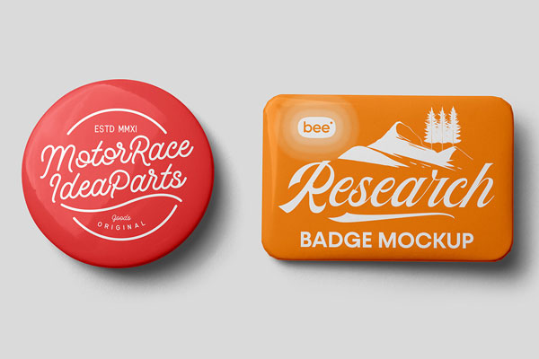 Circle and Rectangle Badge Mockup Free Download | Resource Boy