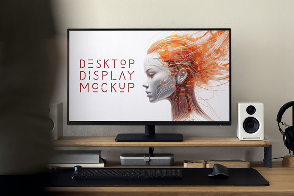 Front View Desktop Display Mockup Free Download | Resource Boy