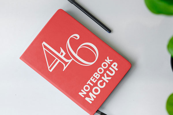 Notebook with Plant Mockup Free Download | Resource Boy