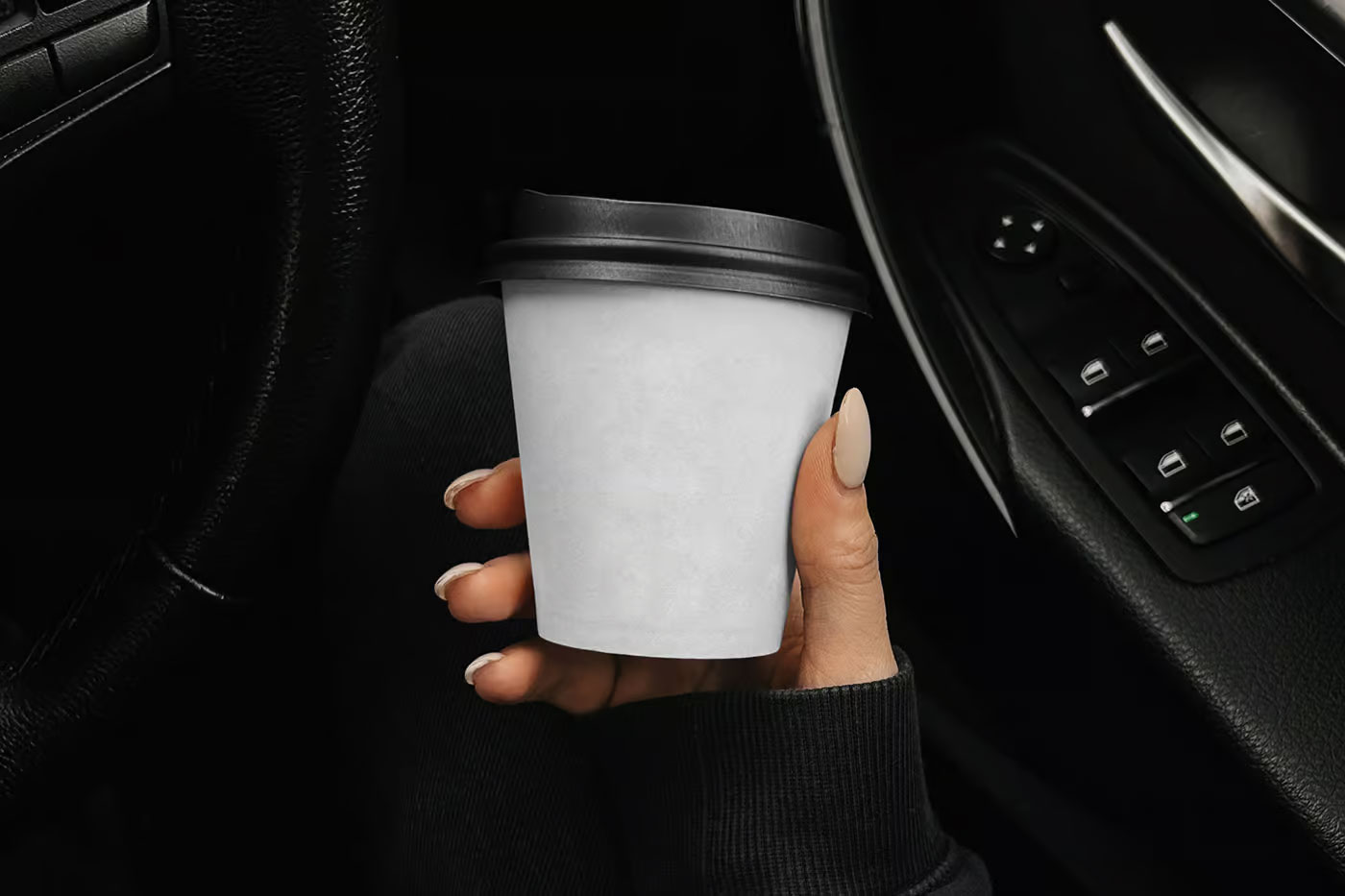 Paper Coffee Cup in the Car Mockup Free Download | Resource Boy