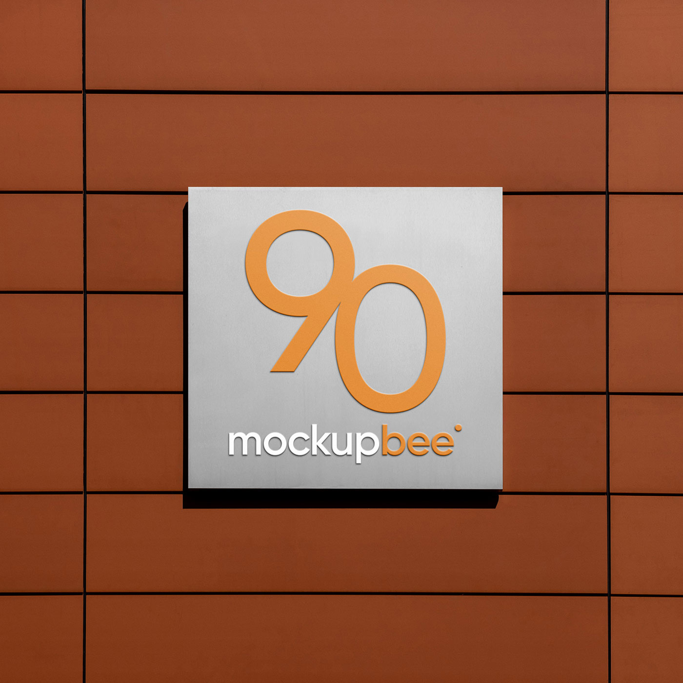 Square Signage on Wall Mockup Free Download | Resource Boy