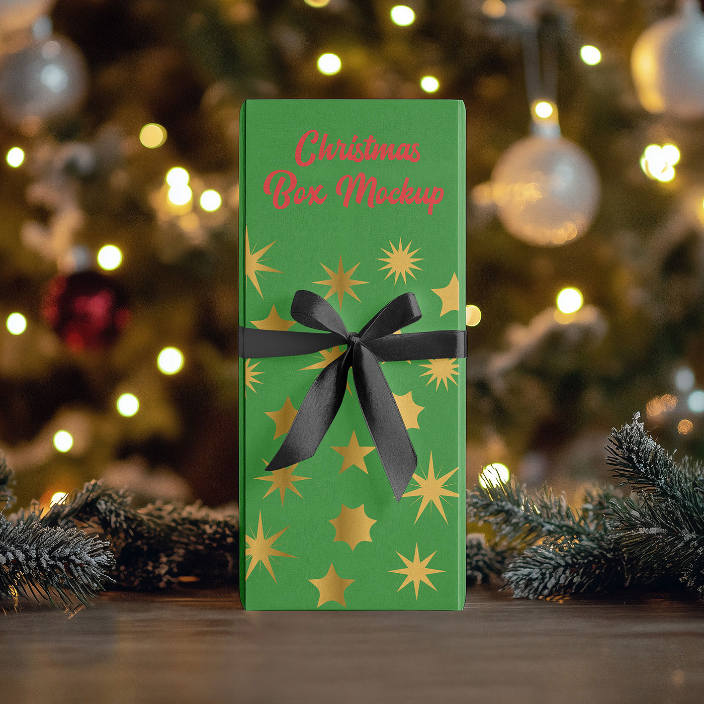 Tall Christmas Box Mockup Free Download | Resource Boy