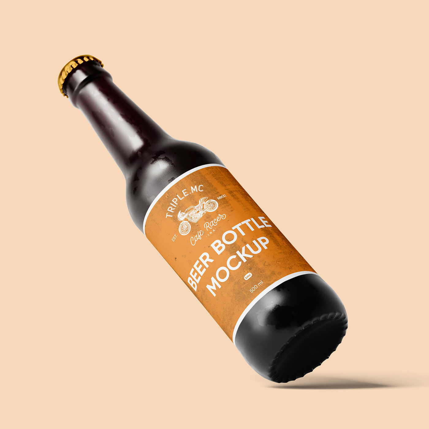 Tilted Beer Bottle Mockup Free Download | Resource Boy