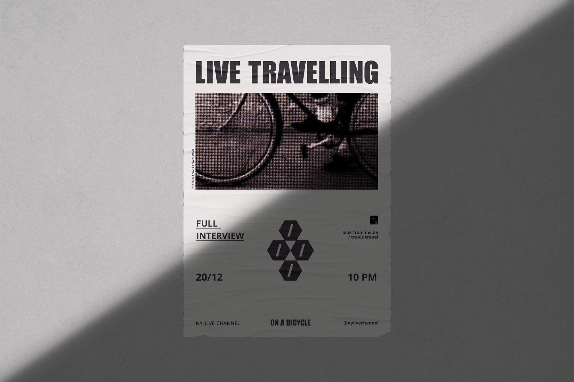Glued Poster Mockup with Shadow Overlay Free Download | Resource Boy
