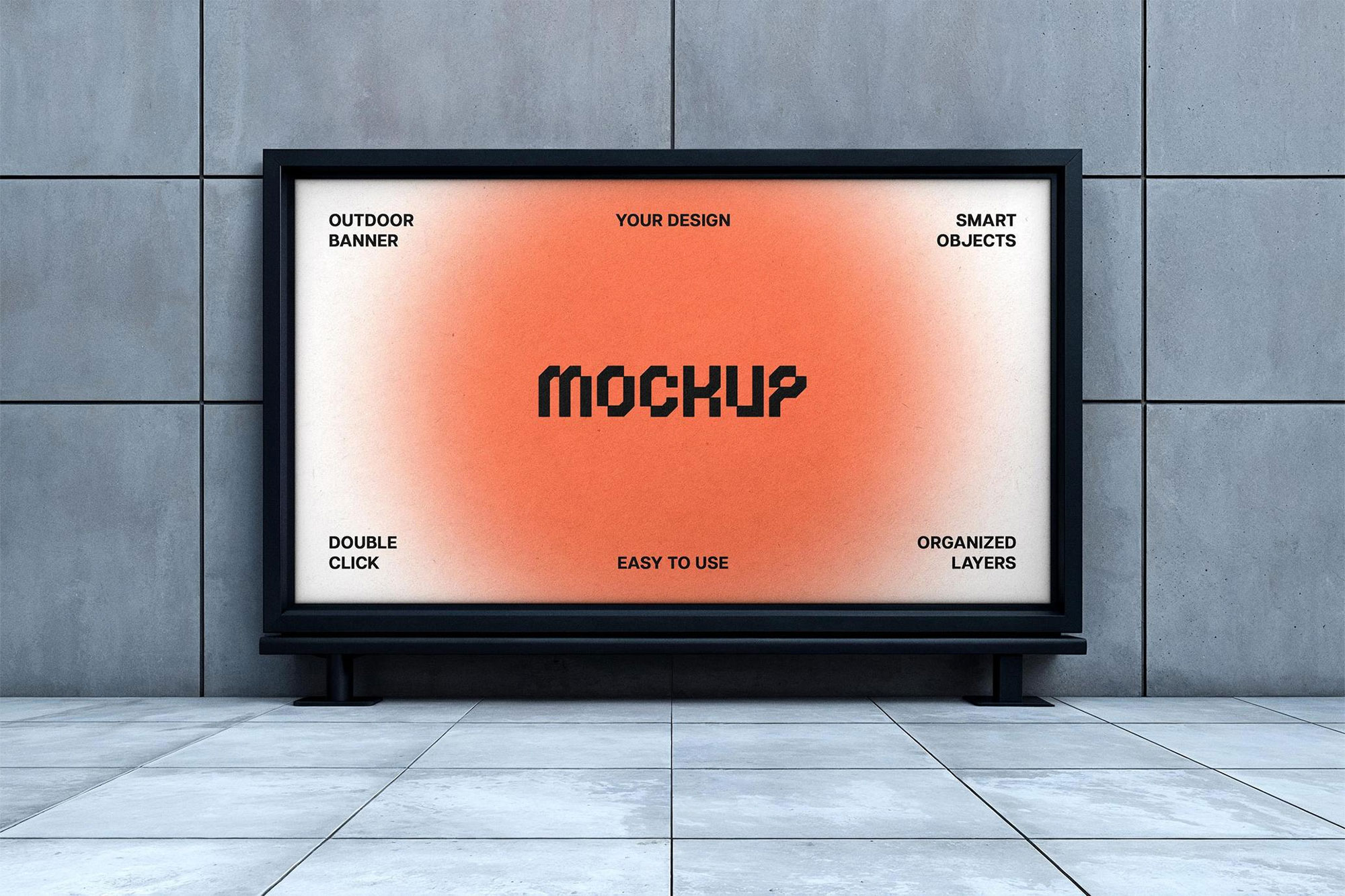 Indoor Advertising Banner Mockup Free Download | Resource Boy