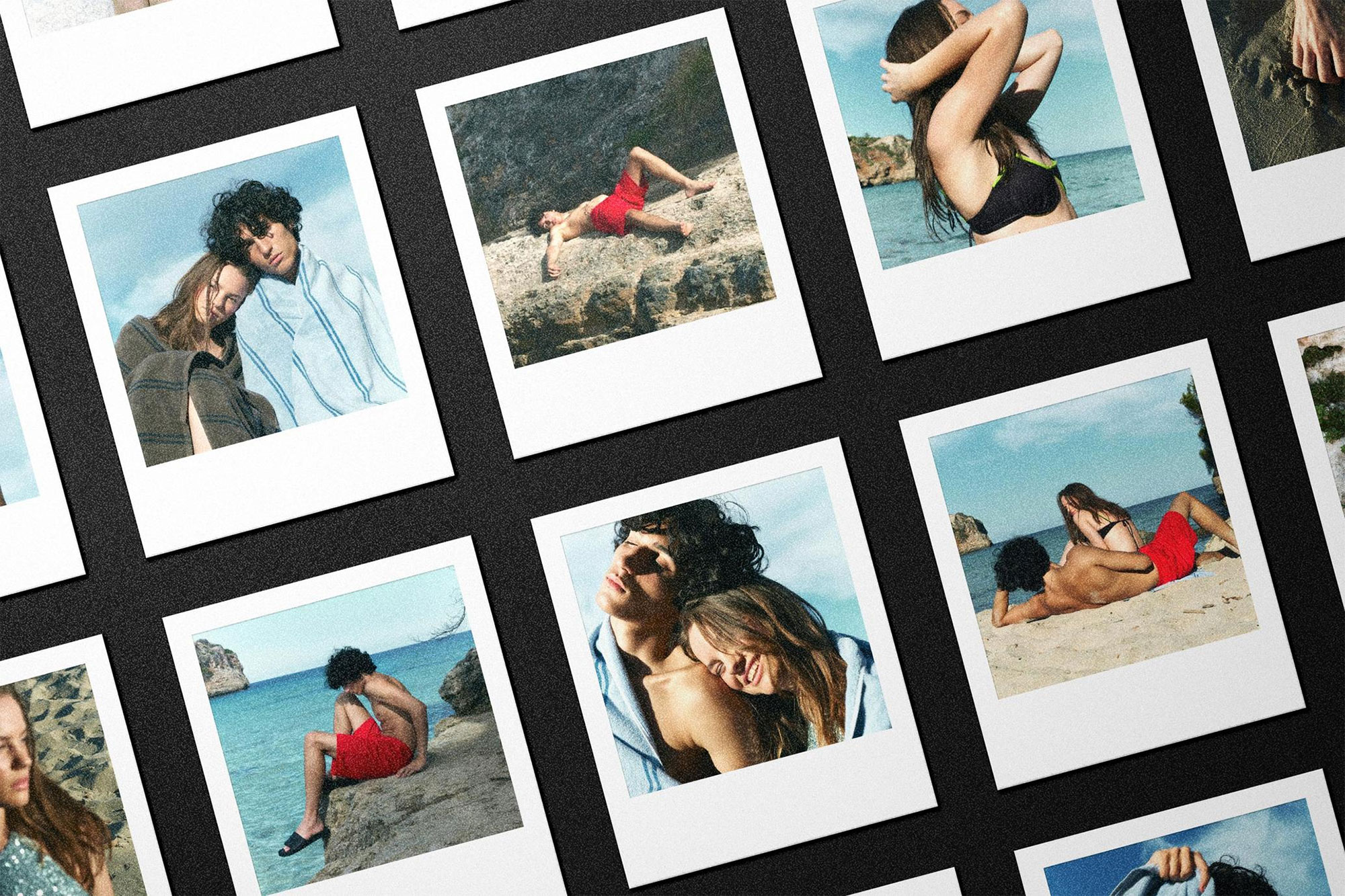Polaroid Instant Cards Grid Mockup Free Download | Resource Boy