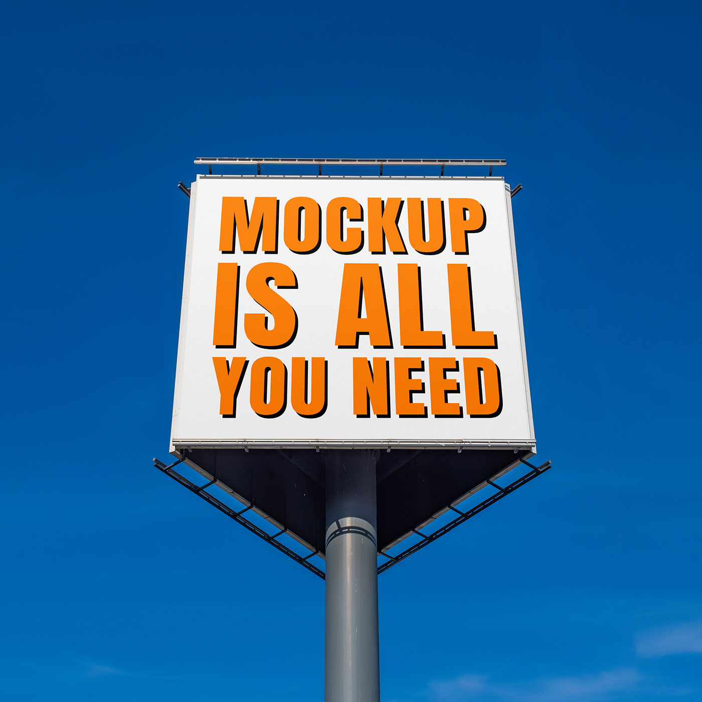 Square Billboard on Blue Sky Mockup Free Download | Resource Boy