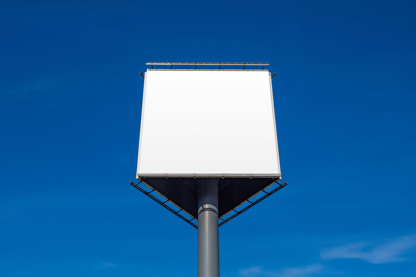 Square Billboard on Blue Sky Mockup Free Download | Resource Boy