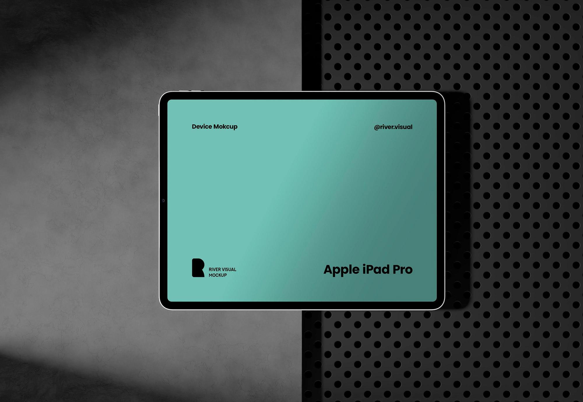Steel Concrete iPad Pro Mockup Free Download | Resource Boy