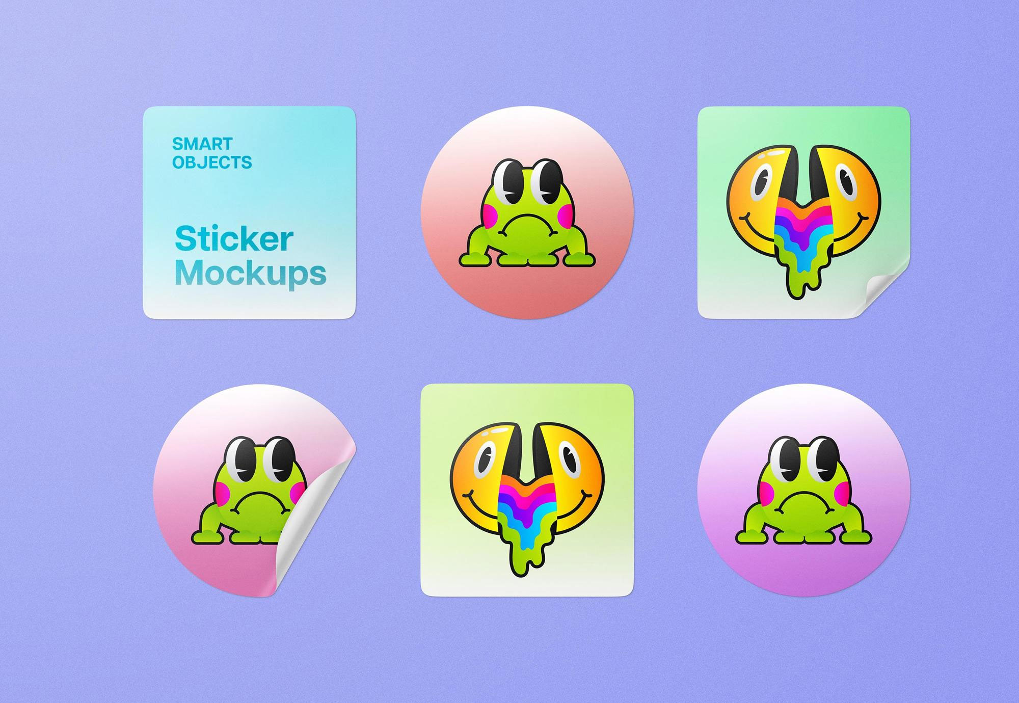 Sticker Set Mockup Free Download | Resource Boy