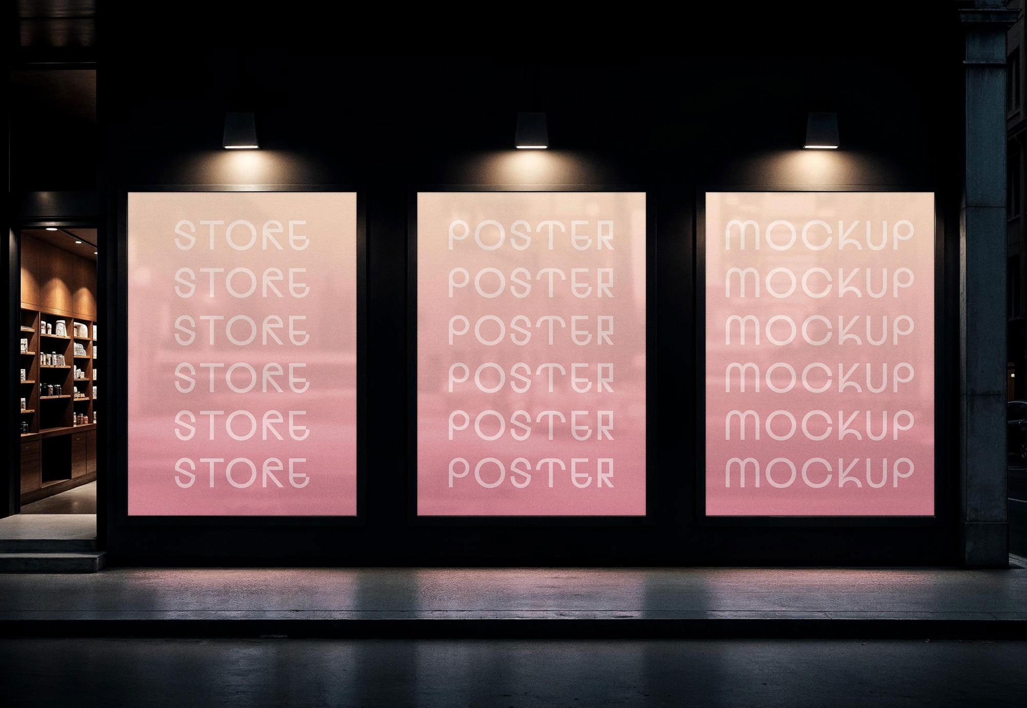 Storefront Posters Mockup Free Download | Resource Boy