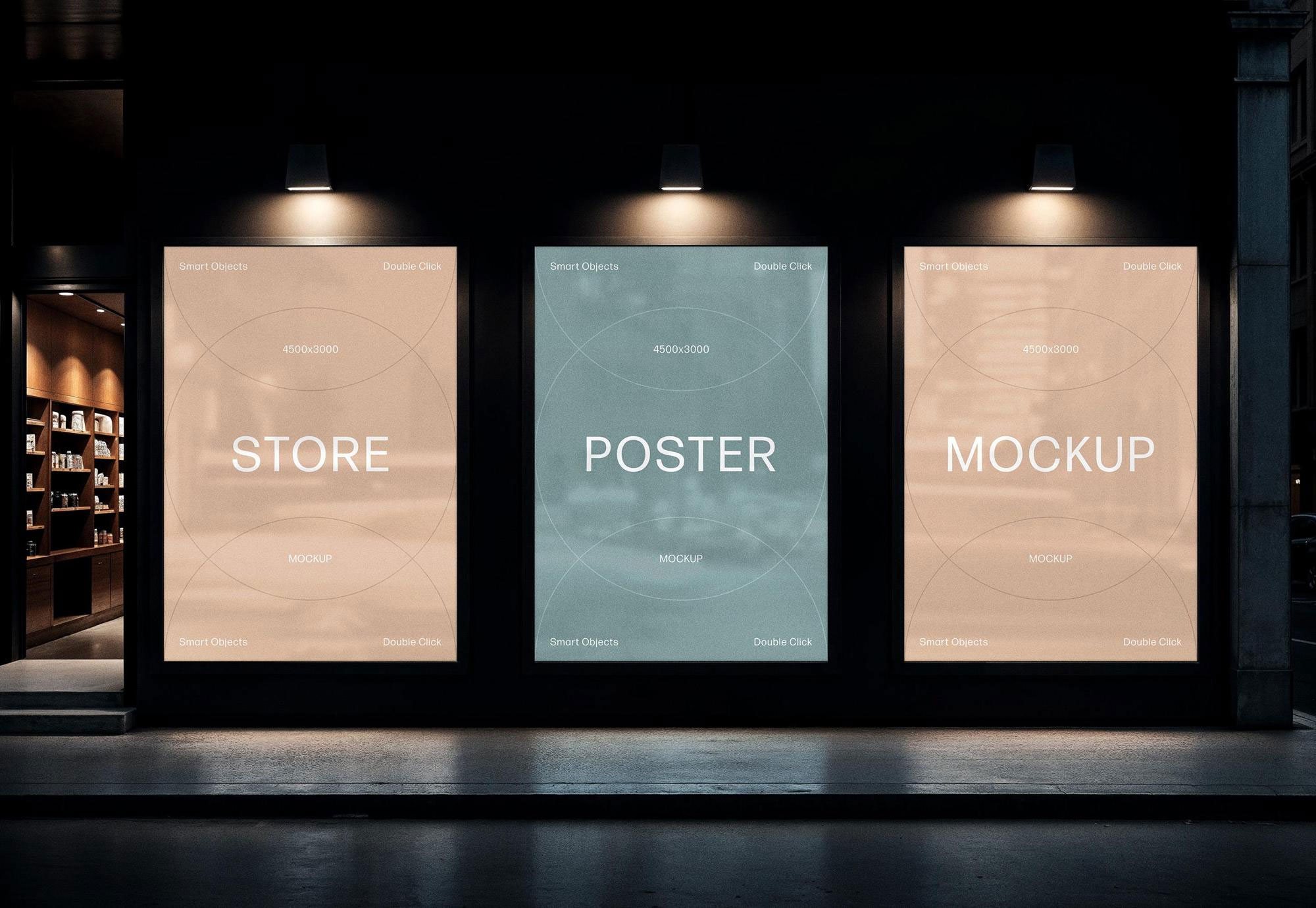Storefront Posters Mockup Free Download | Resource Boy