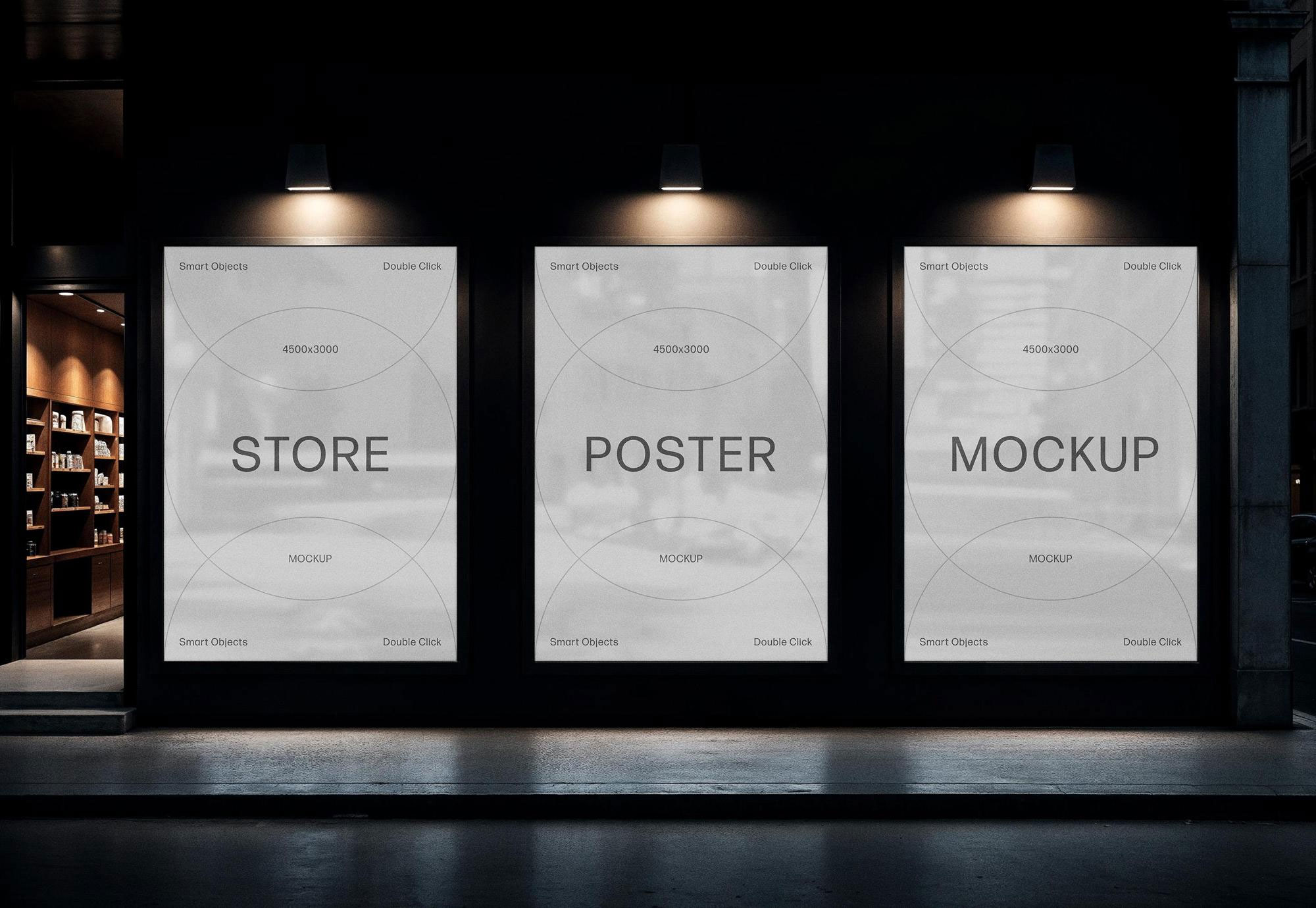 Storefront Posters Mockup Free Download | Resource Boy