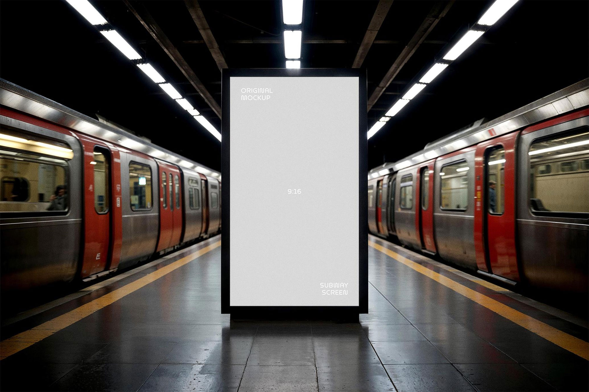 Subway Digital Signage Mockup Free Download | Resource Boy