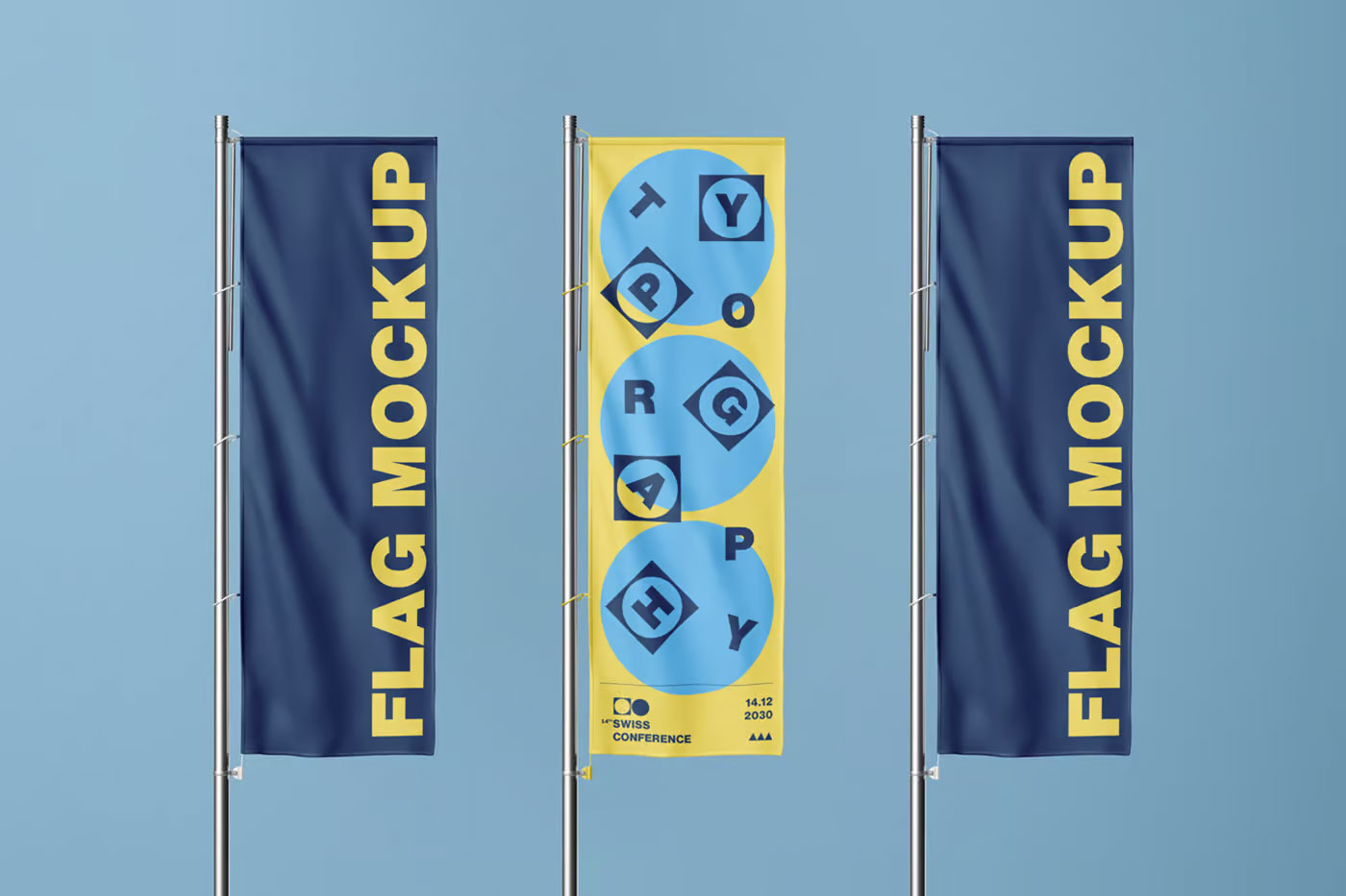 Vertical Flag Mockup Free Download | Resource Boy
