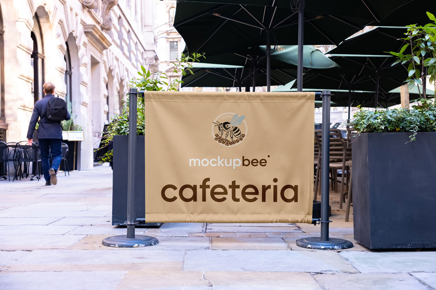 Cafe Fence Banner Mockup Free Download | Resource Boy