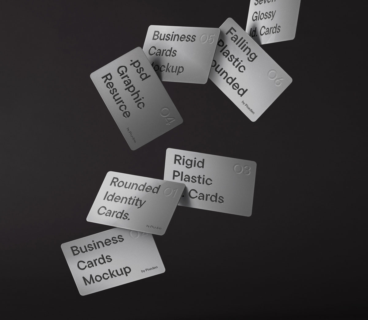 Flying Rounded Identity Card Mockup Free Download | Resource Boy