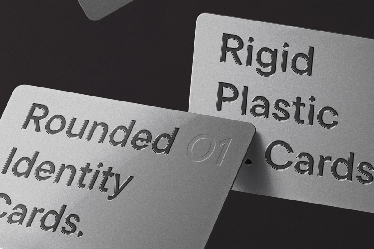 Flying Rounded Identity Card Mockup Free Download | Resource Boy