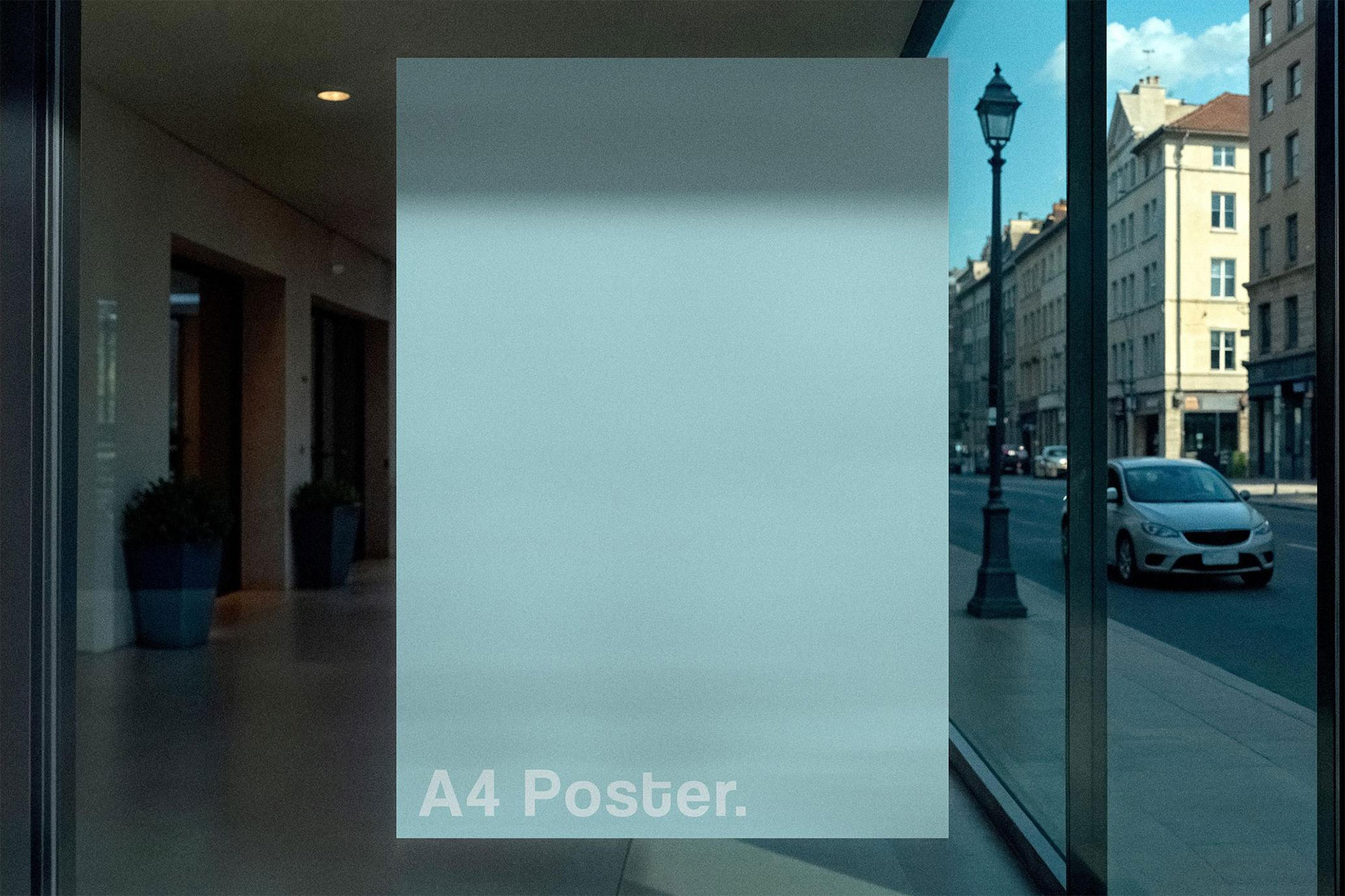 Gallery Window Poster Mockup Free Download | Resource Boy
